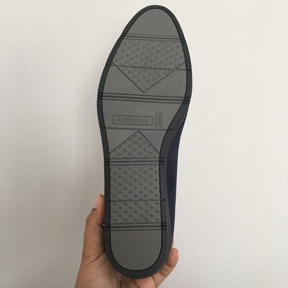 AEROSOLES | Shoes | Aerosoles Sideways Navy Blue Suede Wedge Loafers ...
